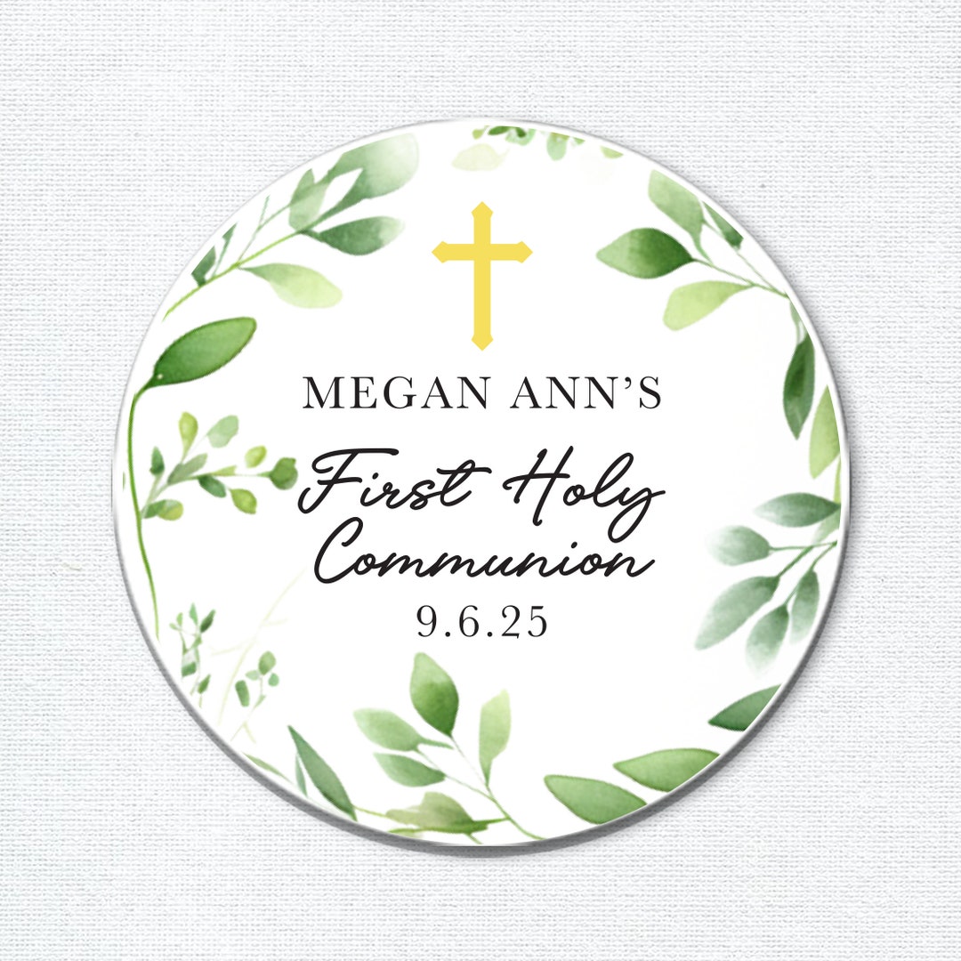 First Holy Communion Stickers, Custom Baptism or Christening Labels ...
