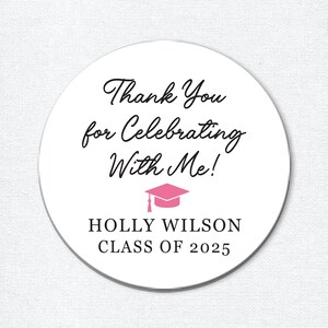Thank You for Celebrating Graduation Stickers 2025 for Favors or ...
