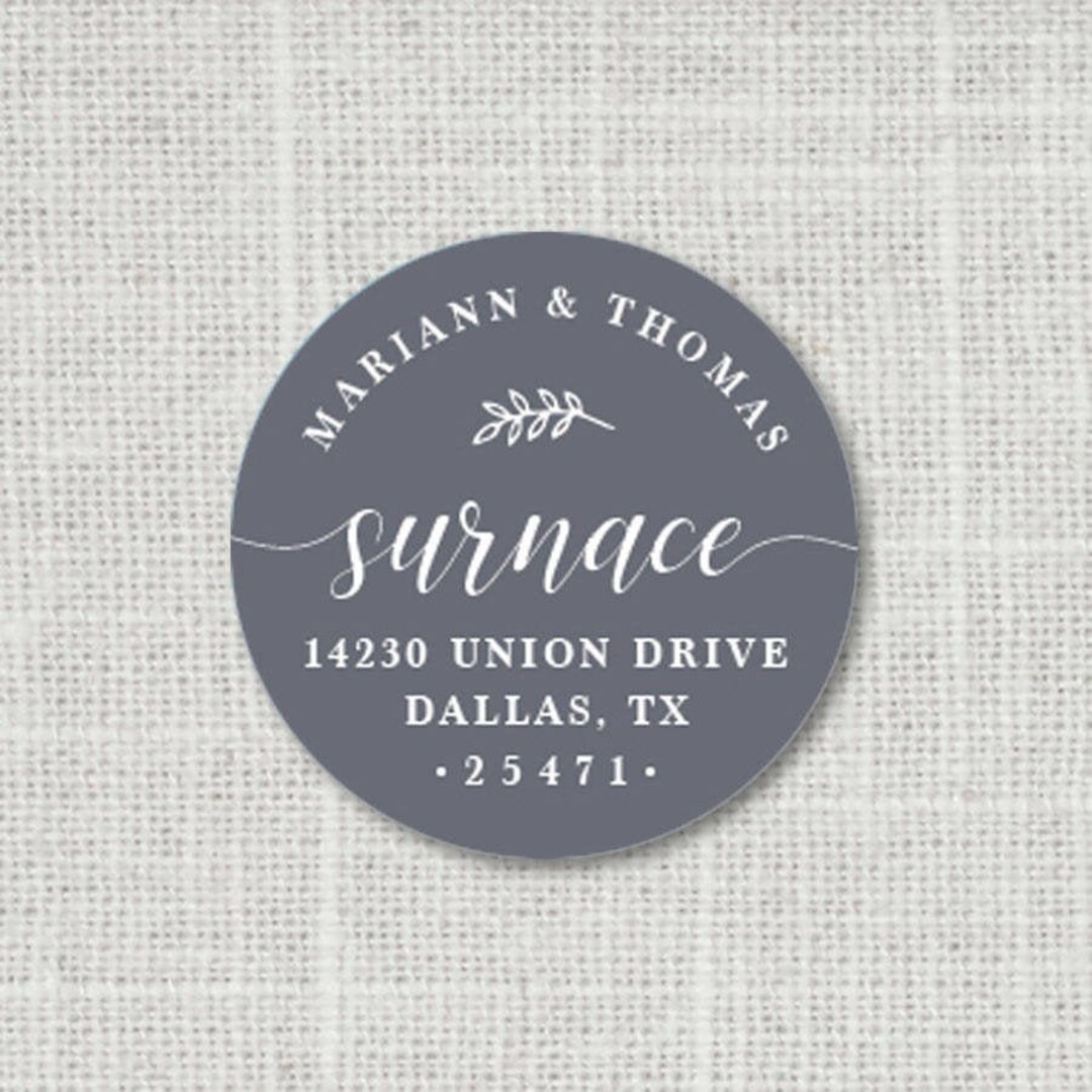 Calligraphy Address Stickers, Wedding Return Address Label, Custom ...