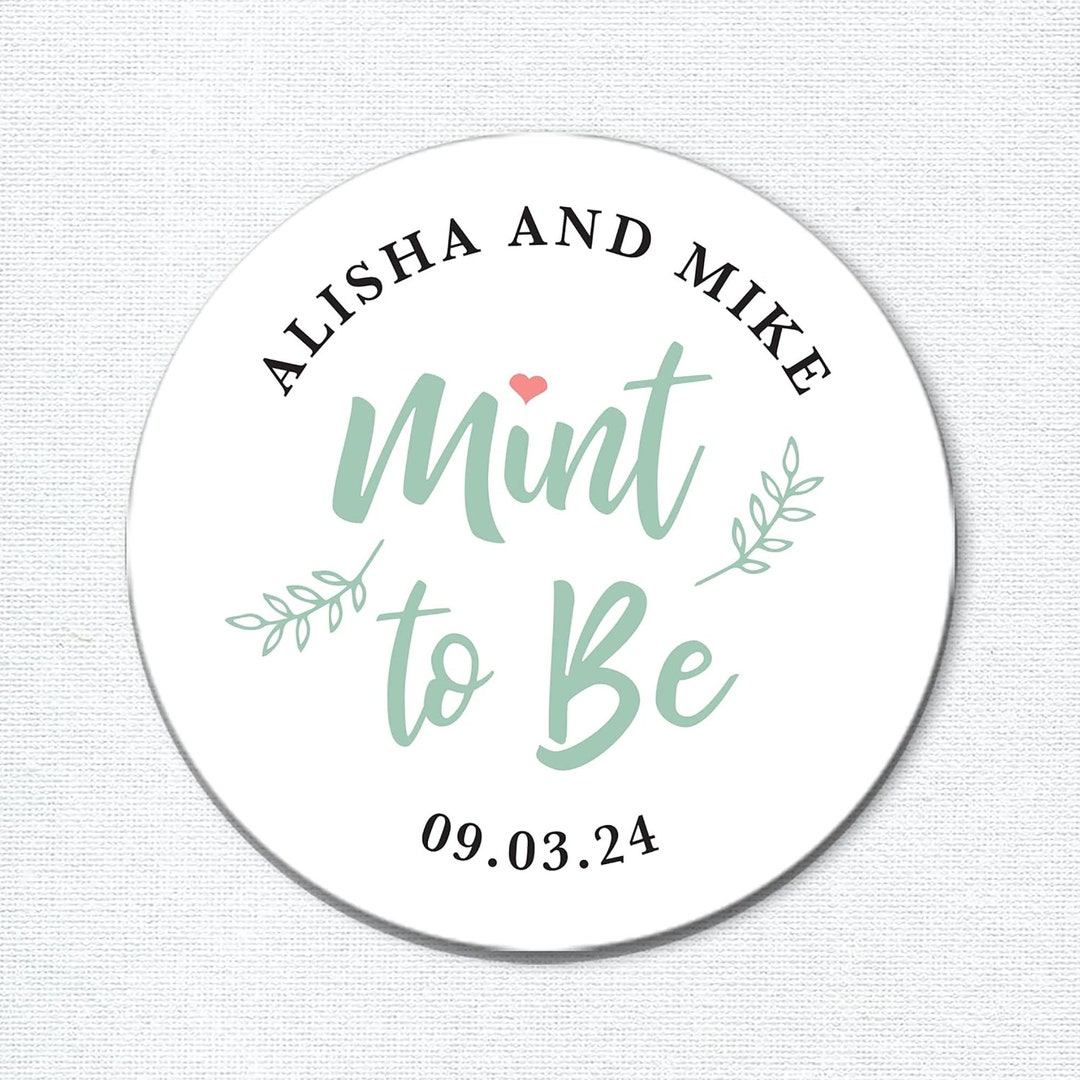 Mint to Be Stickers, Breathe Mint Favor Labels, Wedding Stickers ...