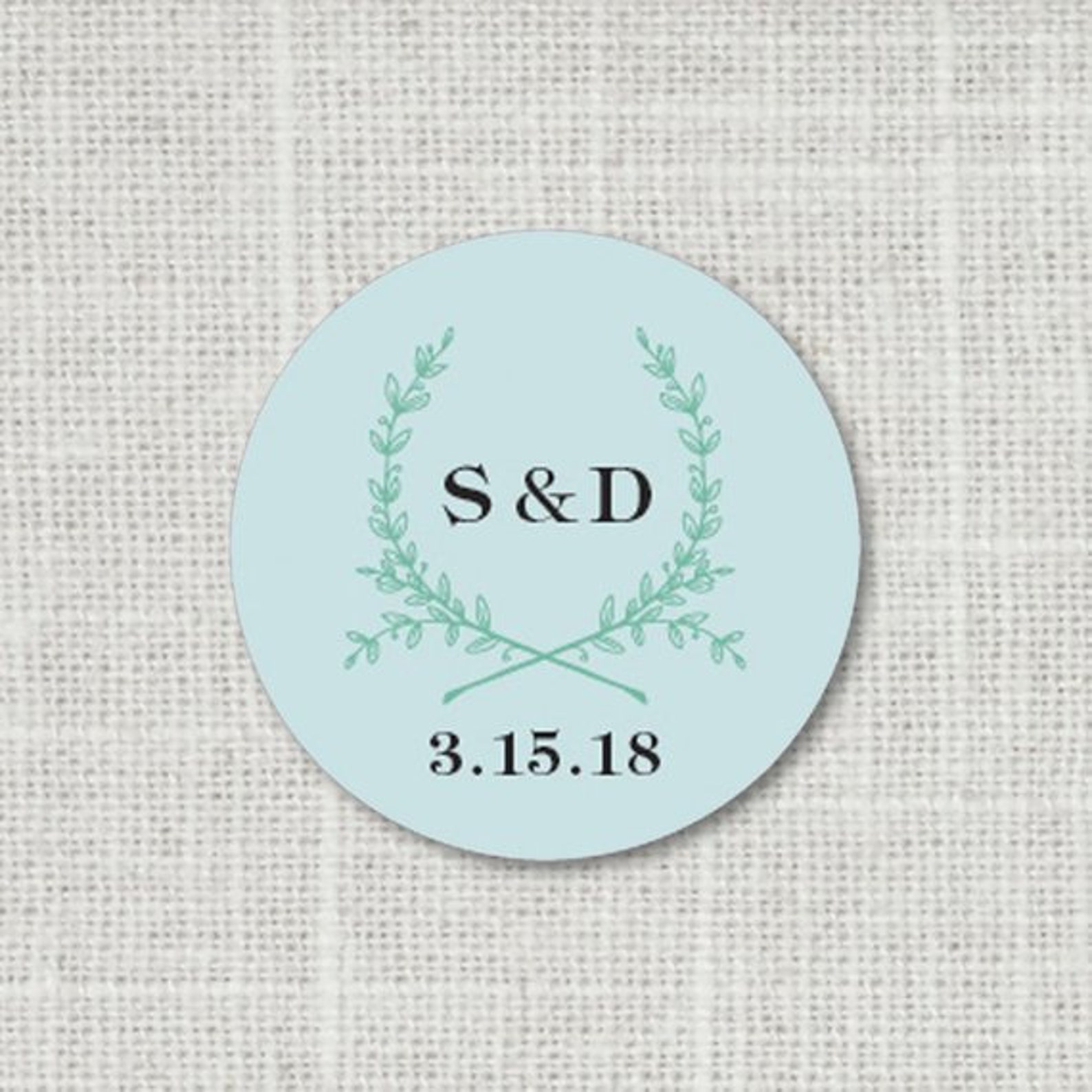 Botanical Monogram Wedding Stickers Save the Date Wedding Stickers for ...