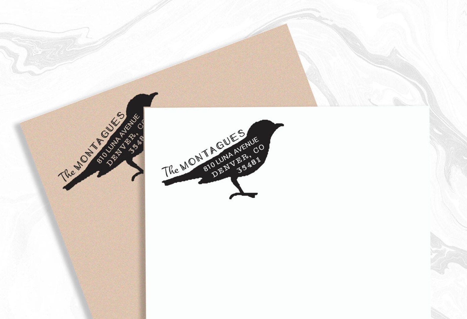 Bird Address Stamp Self Inking or Wooden Rubber Stamp Custom | Etsy