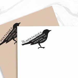 Bird Address Stamp Self Inking or Wooden Rubber Stamp Custom | Etsy