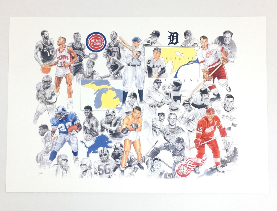 Detroit Legends Print - Etsy