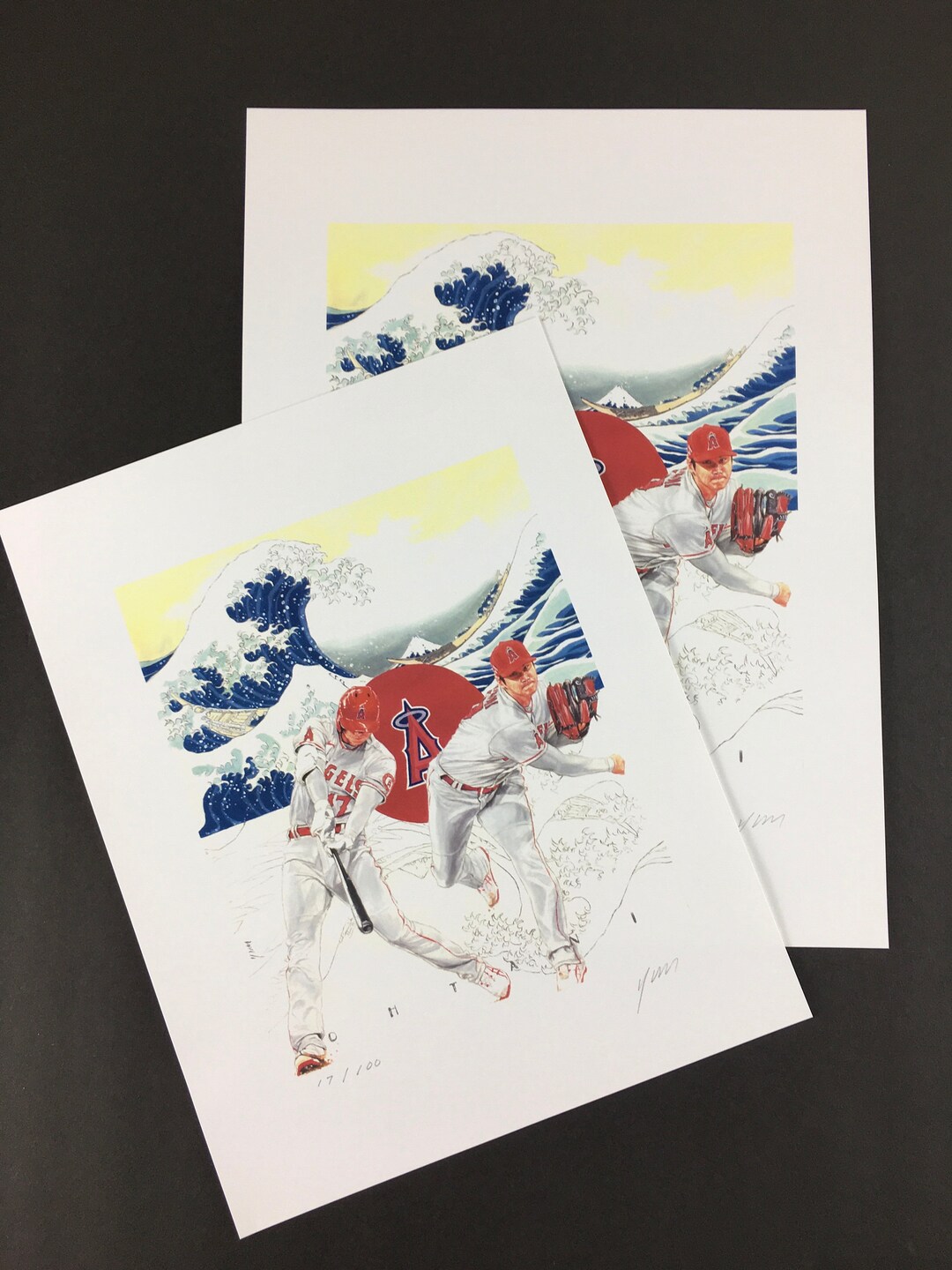 Shohei Ohtani Great Wave Print - Etsy