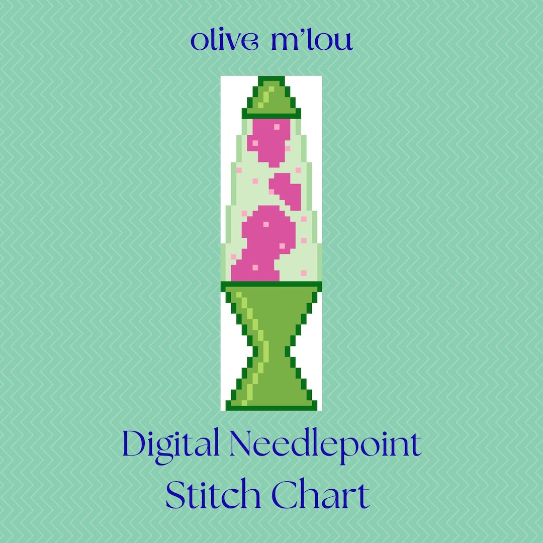 Small Purple Green Lava Lamp Needlepoint Stitch Chart Digital Download ...