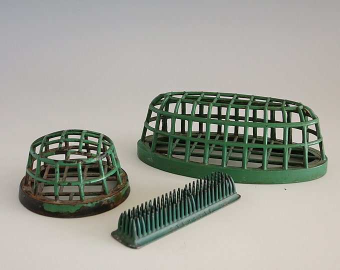 Vintage Metal Flower Frog Trio - Set of 3 Heavy Metal Flower Frogs ...