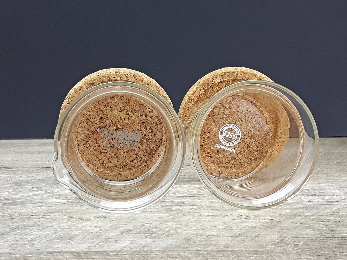 Bodum Bistro Glass Creamer and Sugar With Cork Coaster Trivet - Etsy