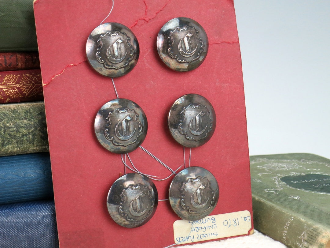Set of 6 Late 19th C Antique French Livery, Military Uniform Buttons ...
