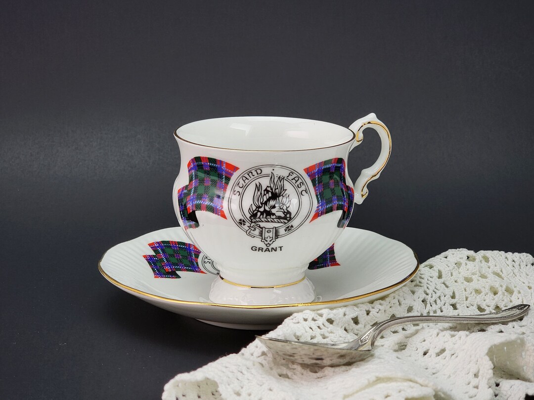 Clan Grant Elizabethan Bone China Teacup and Saucer Set Grant Clan ...