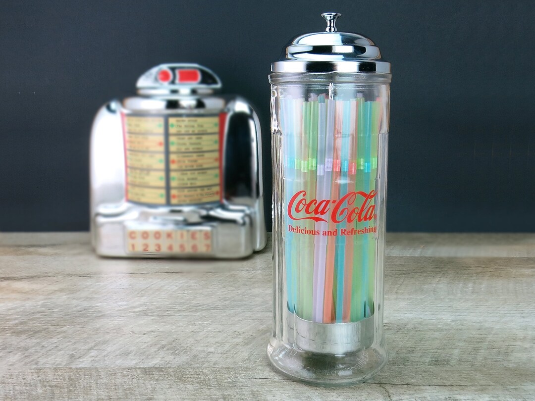1990s Retro Style Coca-cola Straw Dispenser 1992 Coke Straw - Etsy