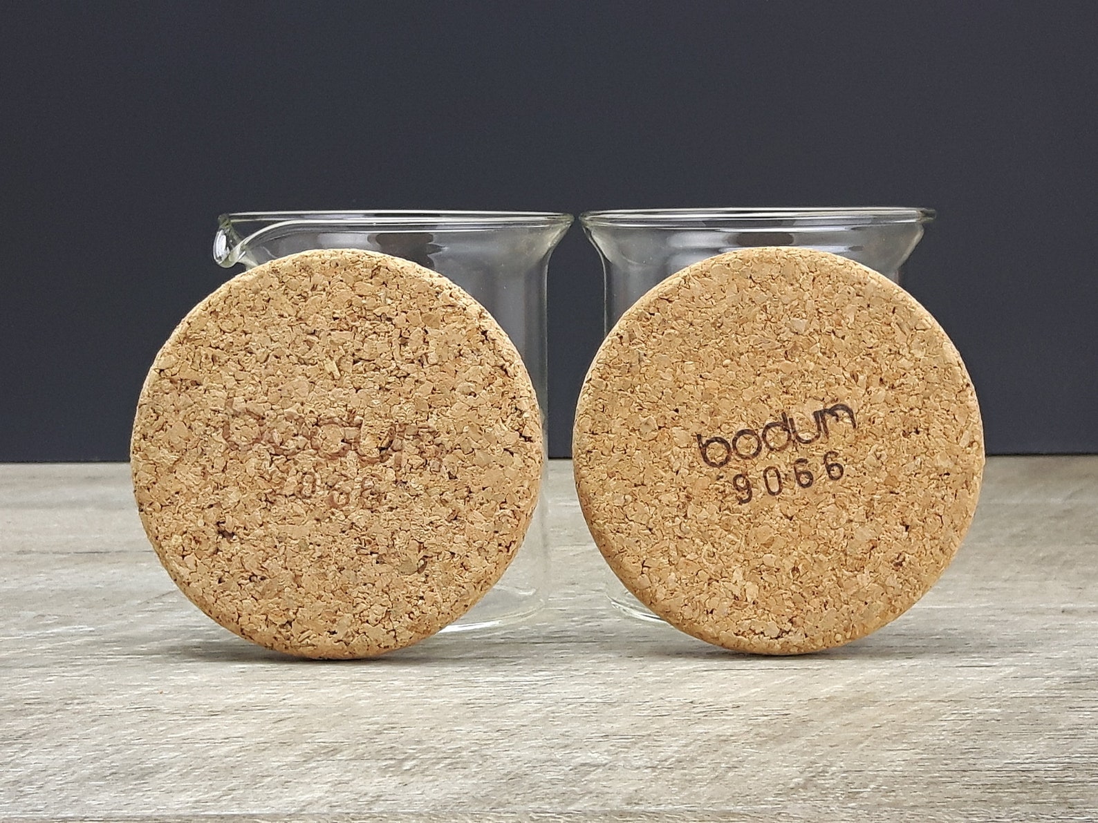 Bodum Bistro Glass Creamer and Sugar With Cork Coaster Trivet - Etsy