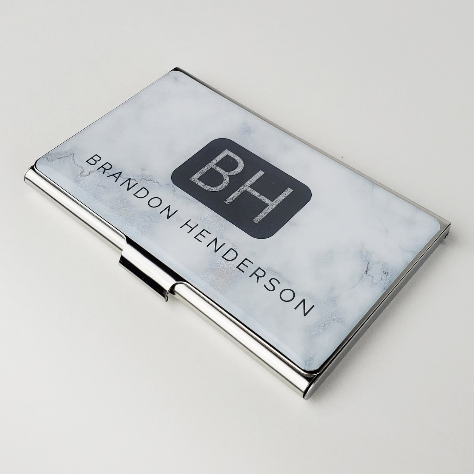 Personalized Business Card Case Marble Business Card Holder - Etsy