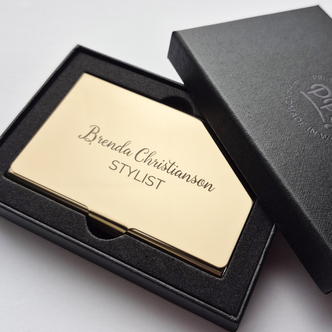 Personalized Rose Gold Card Case, Custom Business Card Holder, Gift for ...