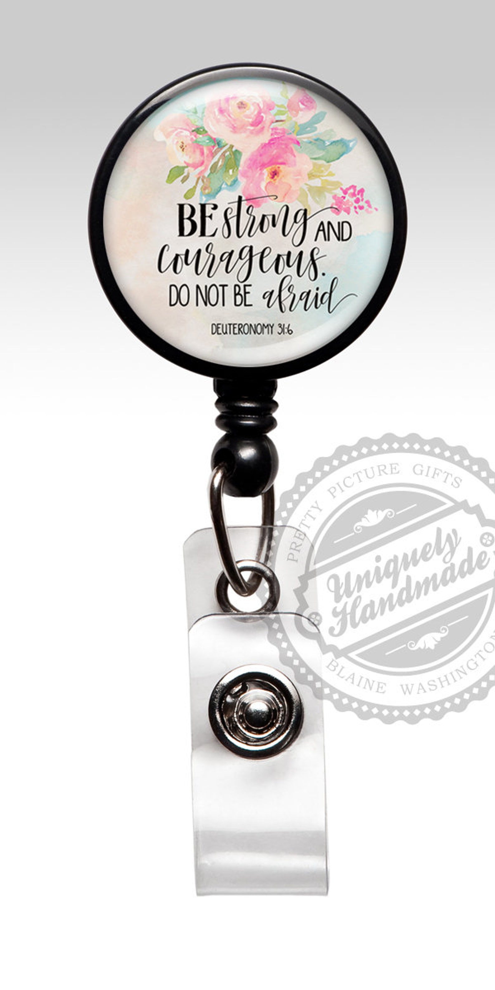 Badge Reel, Retractable Religious Badge Holder, Bible Verse, Christian ...