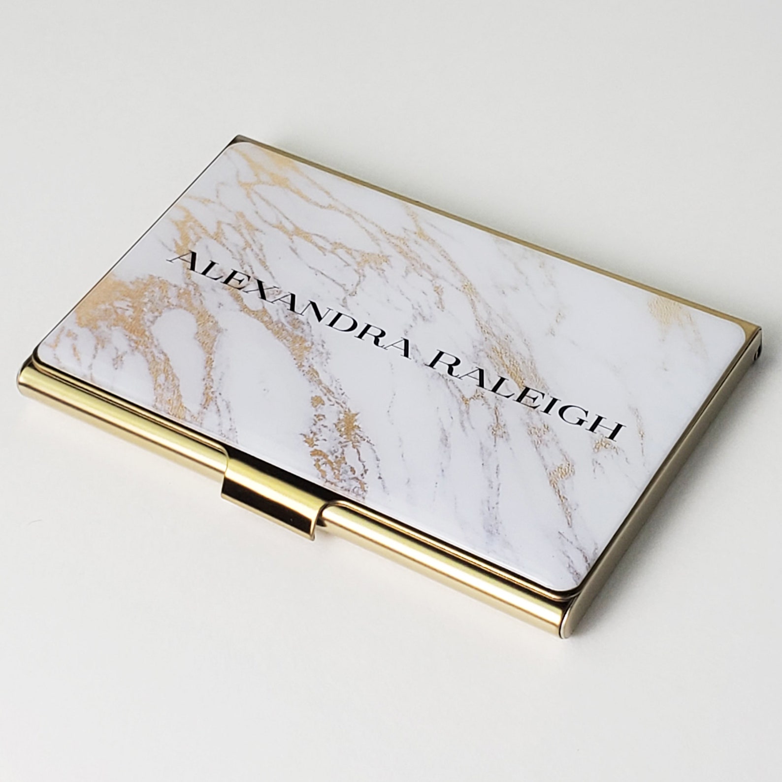 Custom Gold Marble Card Holder for Small Business Owner - Etsy