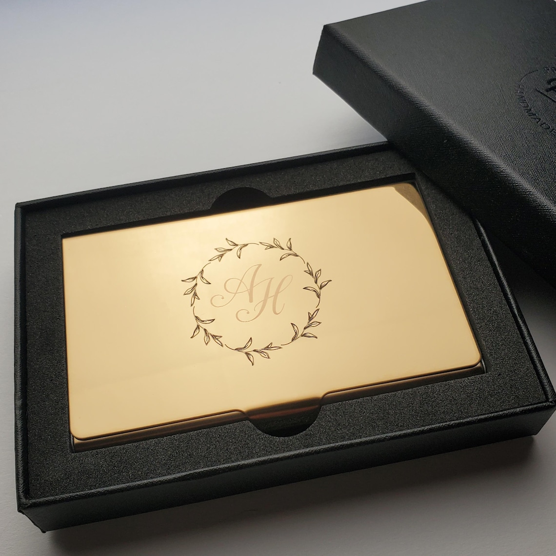 Personalized Gold Metal Card Case Wallet, Custom Business Card Holder ...
