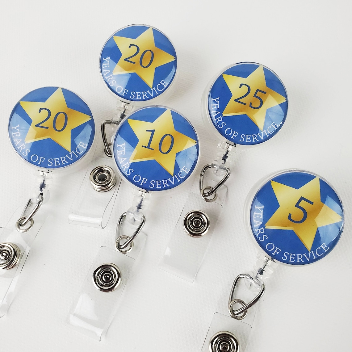Years of Service Pins, Years of Service Badges, Retractable Badge Reel ...