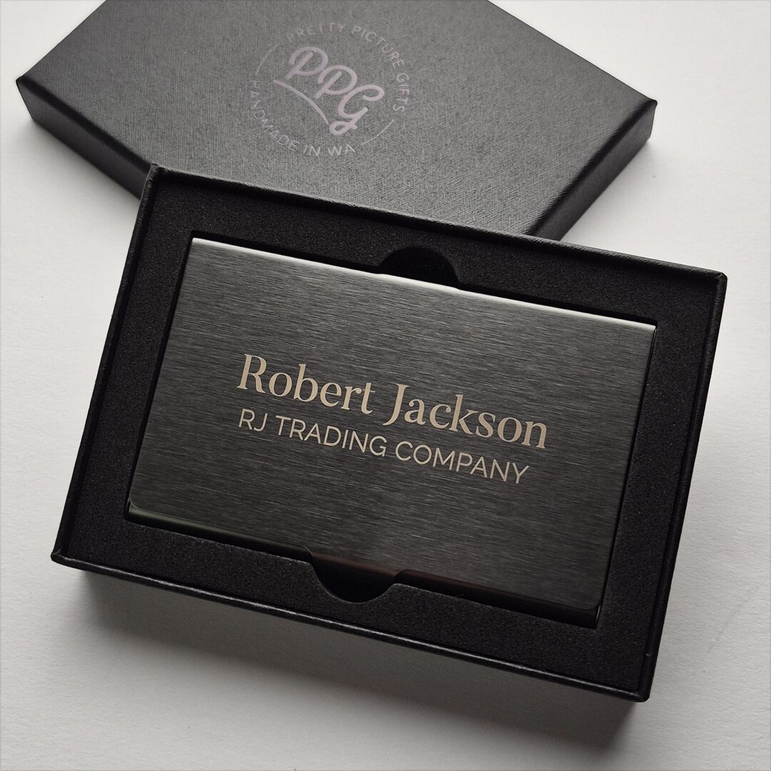 Personalized Card Case, Custom Business Card Holder, Gift for Her Him ...