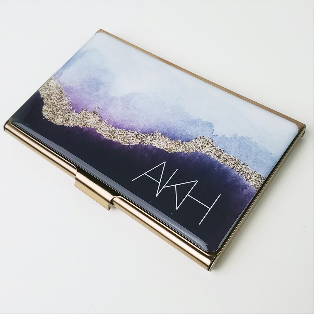 Monogram Business Card Case Custom Personalized Business Holder Custom ...