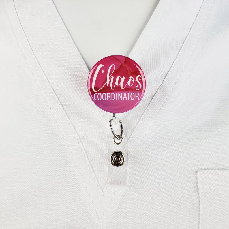 Chaos Coordinator Badge Reel Retractable Badge Holder Nurse ID Lanyard ...
