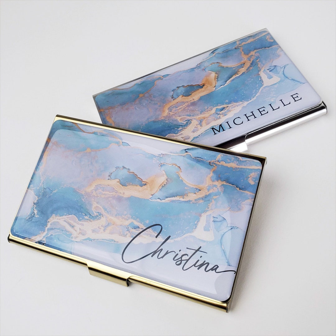 Personalized Business Card Case, Custom Business Card Holder for Her ...