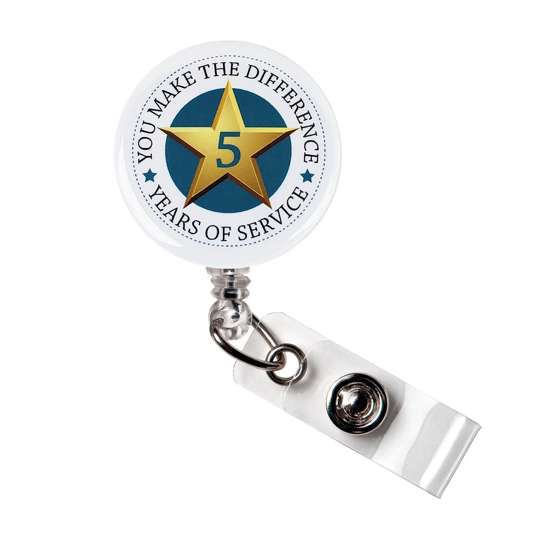 Years of Service Pins, Years of Service Badges, Retractable Badge Reel ...