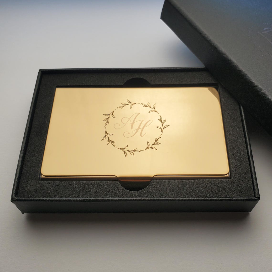 Personalized Gold Metal Card Case Wallet, Custom Business Card Holder ...