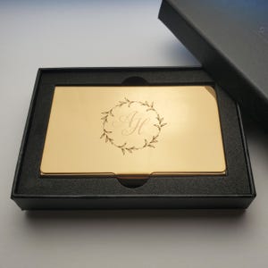 Personalized Gold Metal Card Case Wallet, Custom Business Card Holder ...