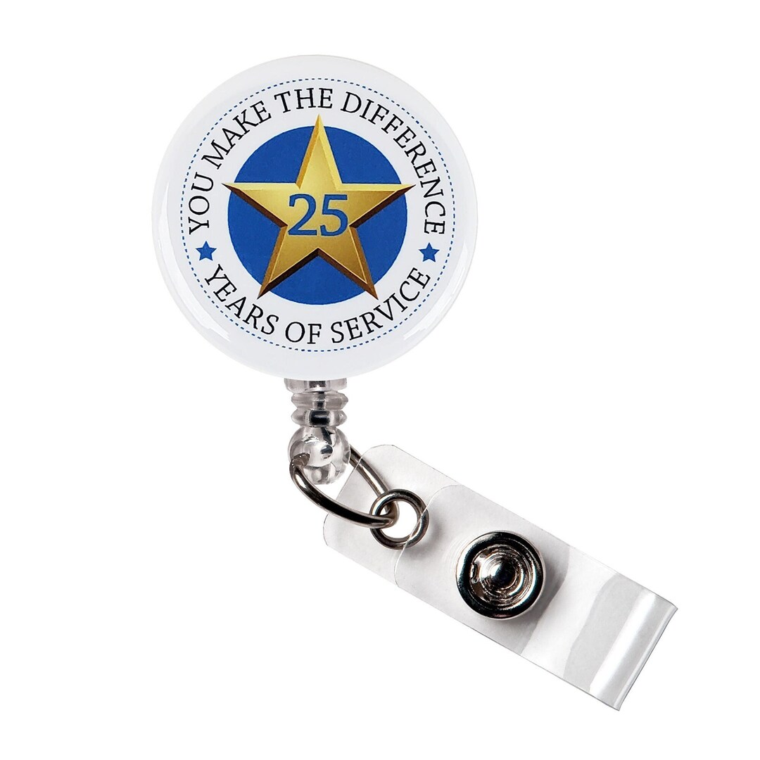 Years of Service Pins, Years of Service Badges, Retractable Badge Reel ...