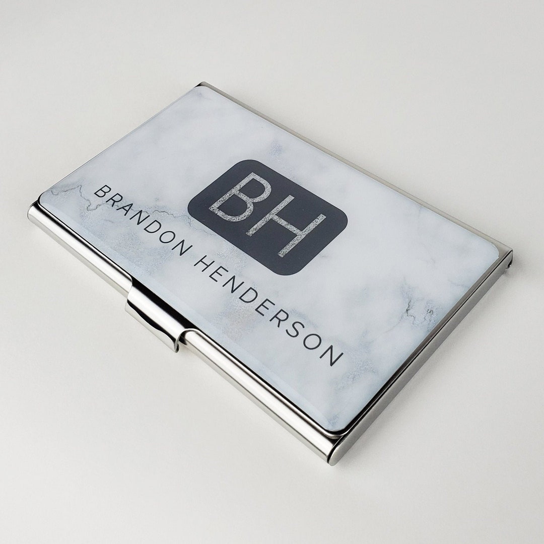 Personalized Business Card Case, Marble Business Card Holder, Staff ...