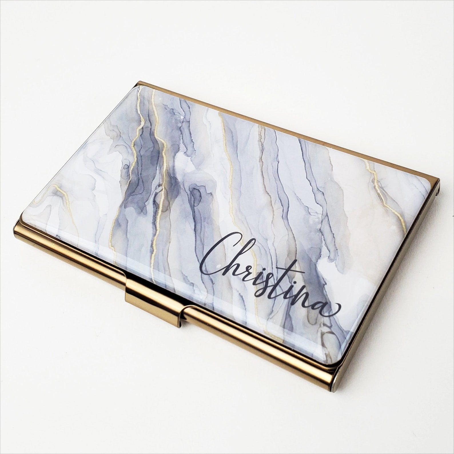 Custom Business Card Holder Marble Card Case Gift for Her - Etsy