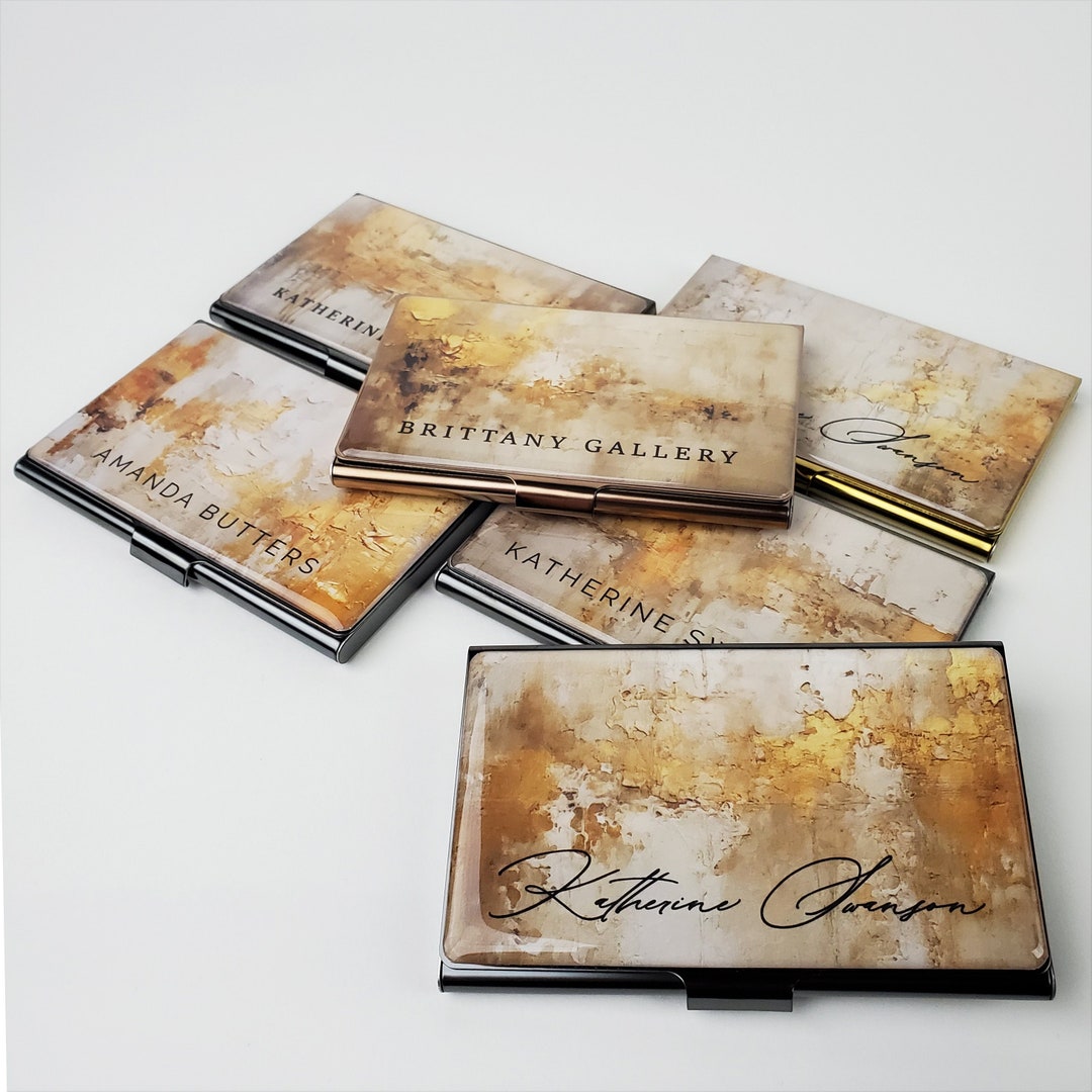 Personalized Business Card Case, Custom Office Gift Card Holder Metal ...