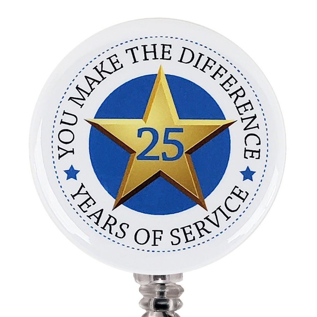 Years of Service Pins, Years of Service Badges, Retractable Badge Reel ...