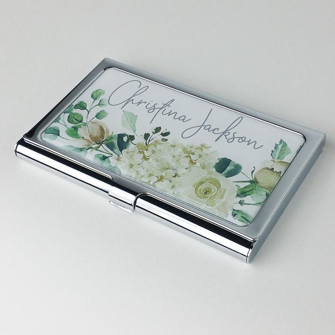 Personalized Business Card Case Custom hydrangea Business Card | Etsy