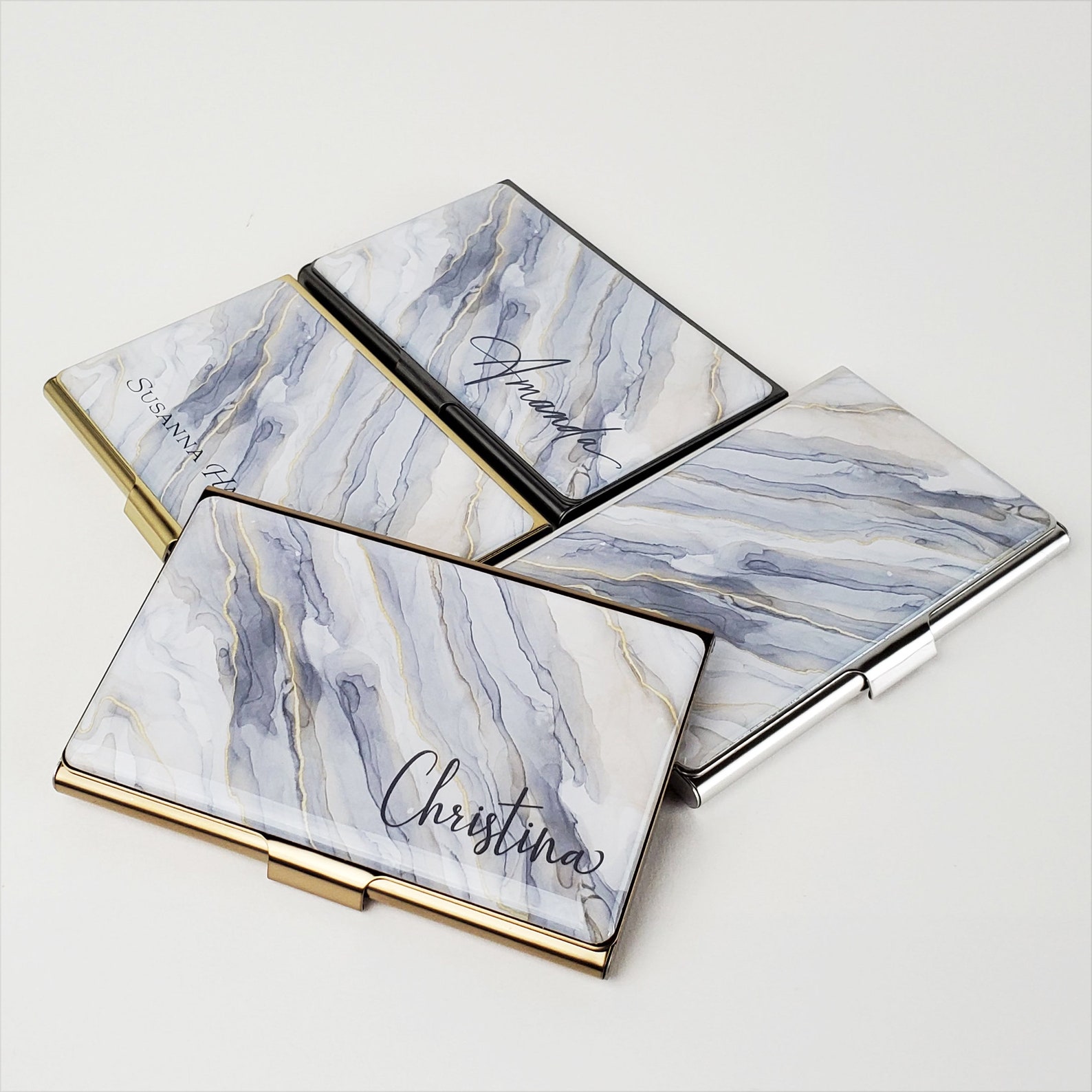 Custom Business Card Holder Marble Card Case Gift for Her - Etsy