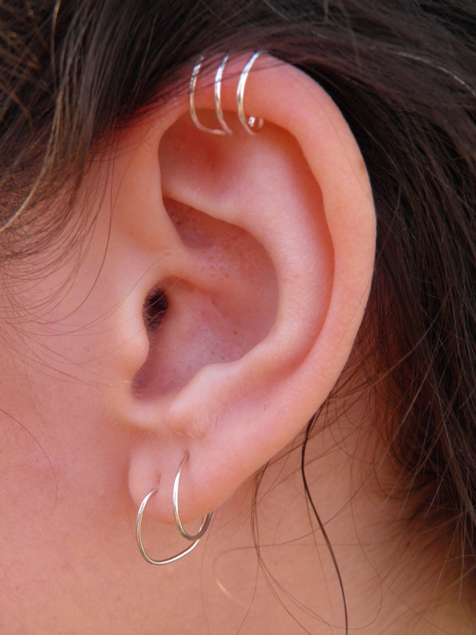 Ear Cuff... simple Lines Silver Hand Wire Wrapped Ear Cuff. - Etsy