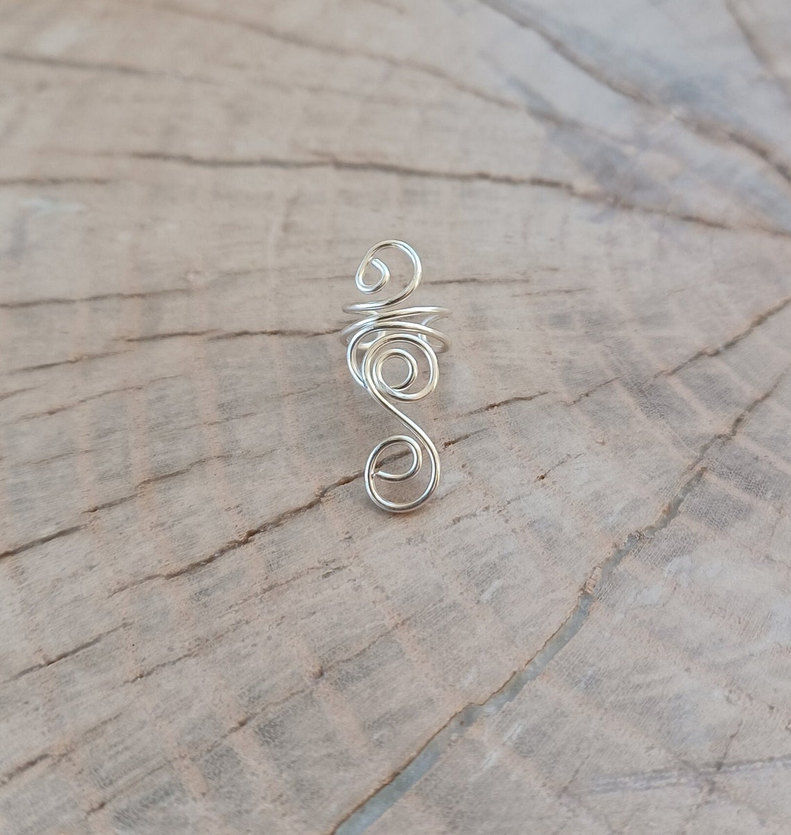 Ear Cuff... whimsical Silver Wire Wrapped Ear - Etsy