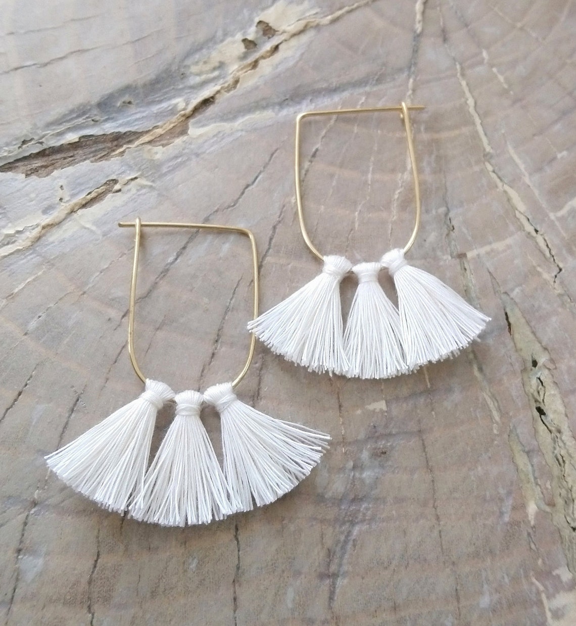 Earrings sandy Beautiful Brass Earrings With Three - Etsy