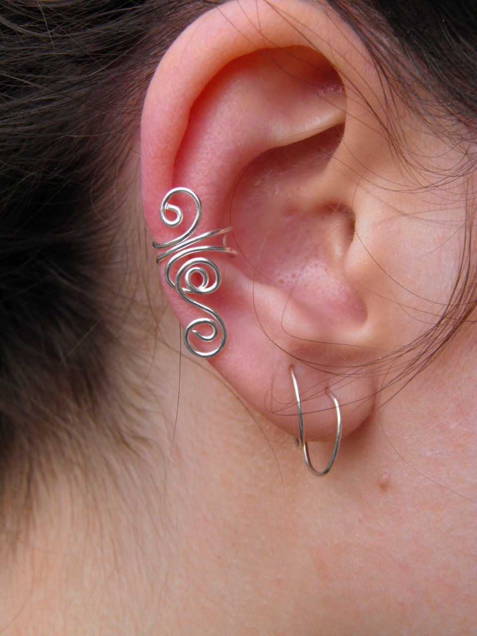 Ear Cuff... whimsical Silver Wire Wrapped Ear - Etsy
