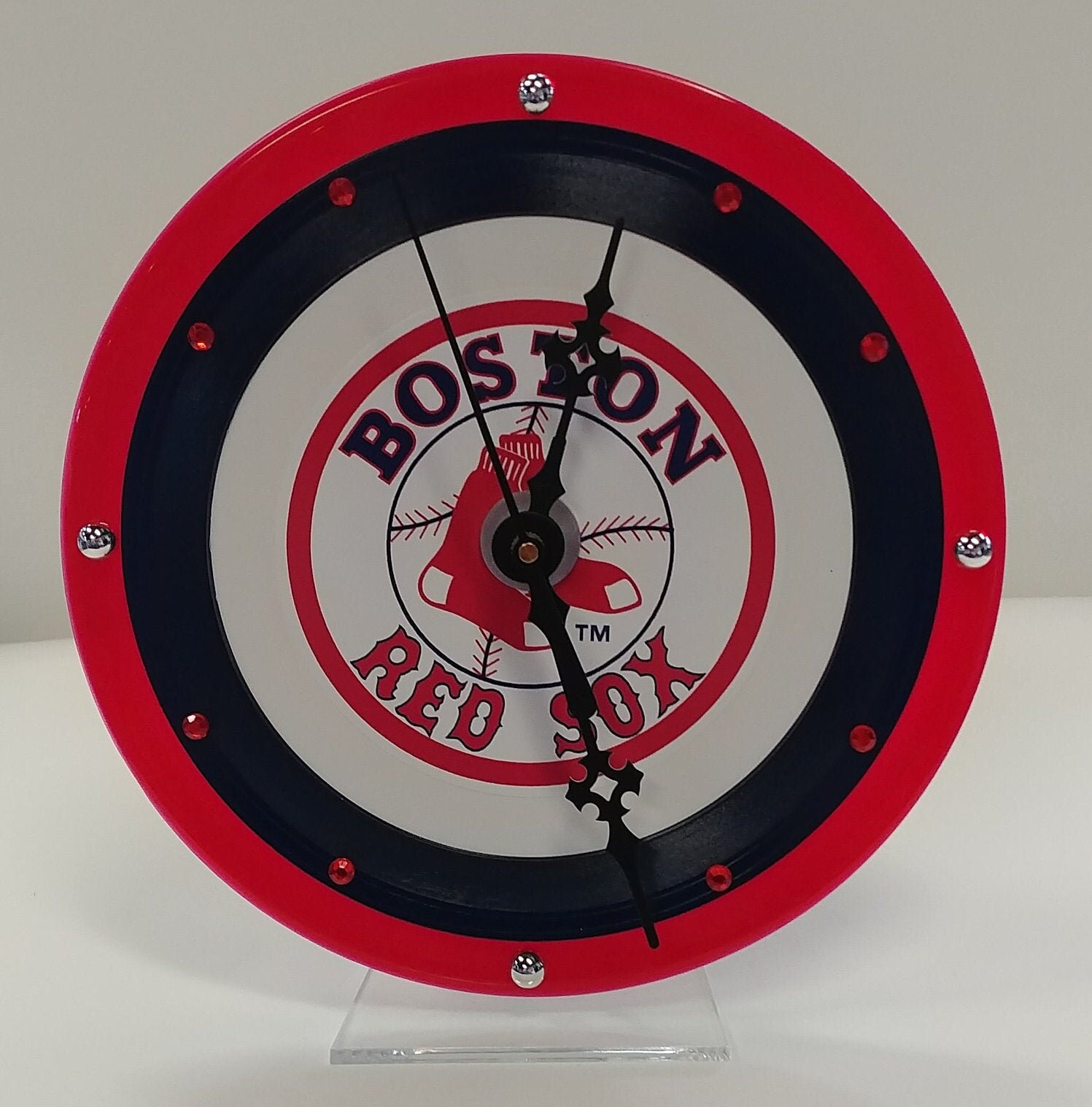 Boston Red Sox Clock w / 45 rpm registros y un Blanco Cd - Etsy España