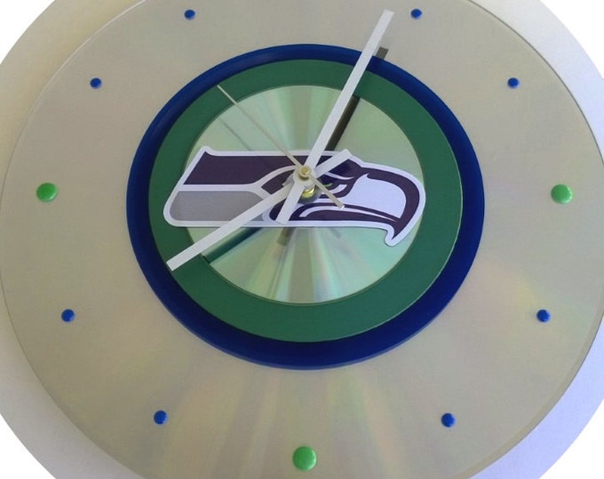 Seattle Seahawks Laser Disc Clock W/ Blue 45 Rpm Record and a - Etsy