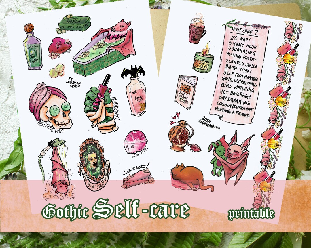 Gothic Self-care Printable Kit. for Your Bujo, Bullet Journal ...