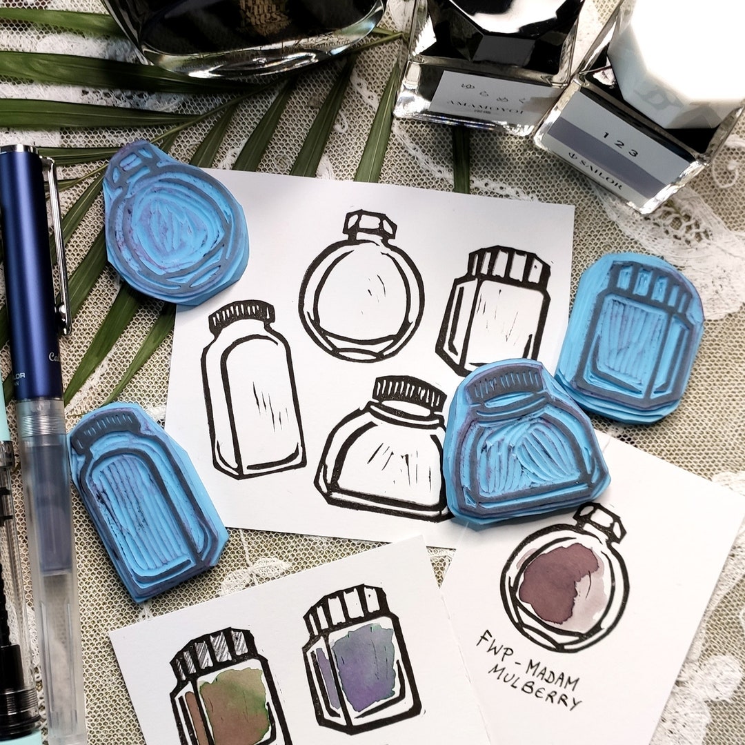Ink Bottle Stamps. Ink Bottle Shapes Stamps. for Your Fountain Pen Ink ...