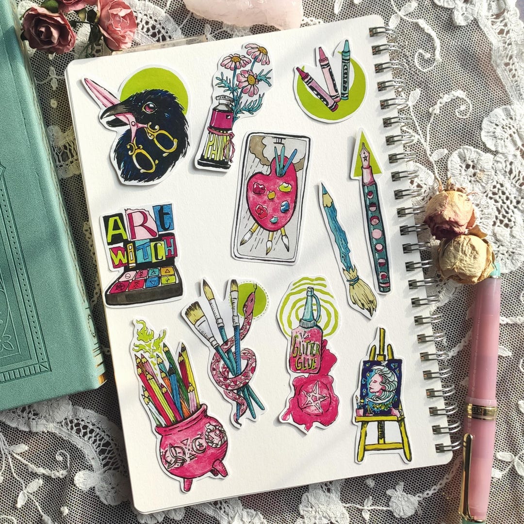 Set 11 Stickers "artwitch" for Bujo Bullet Journal Grimoire Wicca ...