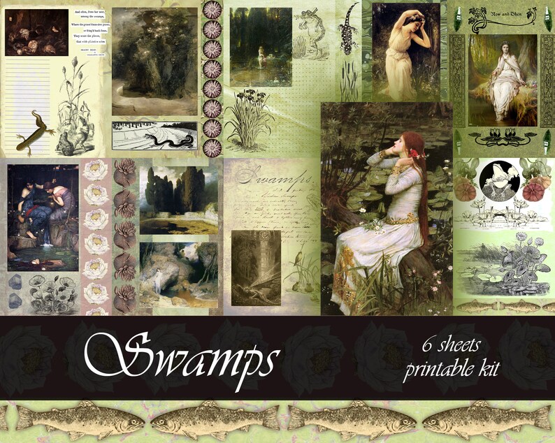 Printable Swamps Art History Based Kit Set Junk Journal - Etsy