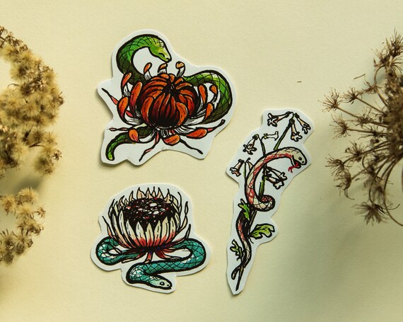 Set Stickers snakes Bujo Bullet Journal Grimoire | Etsy