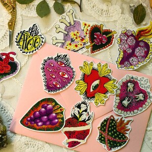 Set 11 Stickers ex Voto for Bujo Bullet Journal Grimoire Sacred Heart ...