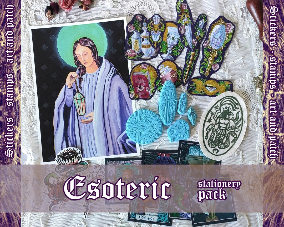 Esoteric Pack. Bundle of Stickers, Stamps, Art and Patch. Stationery ...