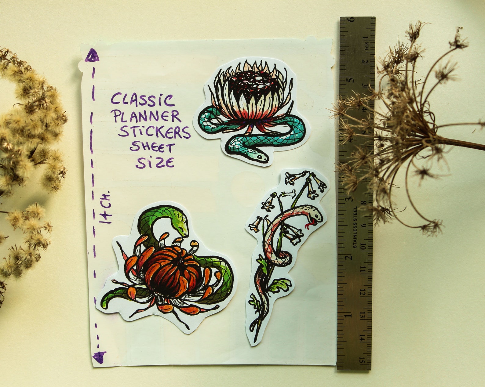 Set Stickers snakes Bujo Bullet Journal Grimoire - Etsy